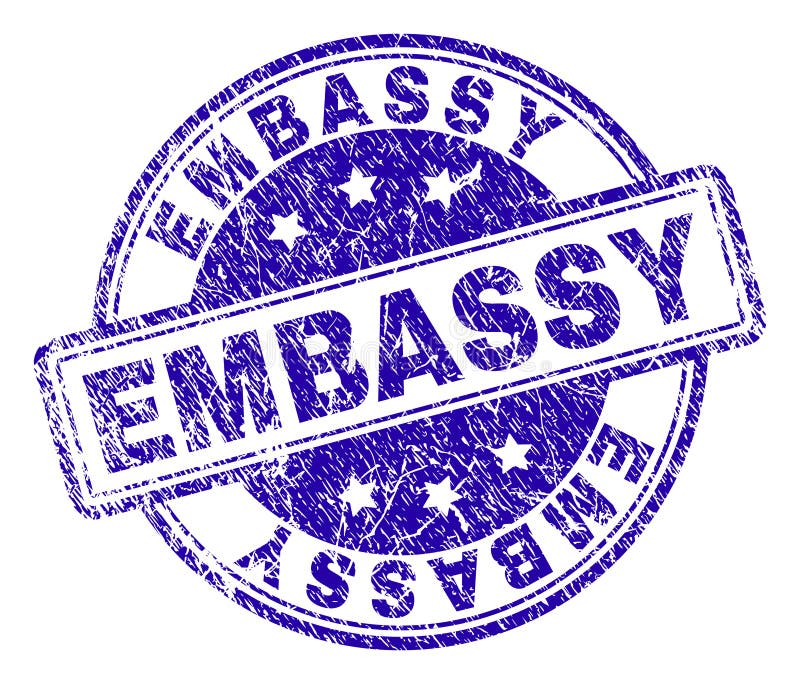 Scratched Textured Embassy Stamp Seal Stock Vector Illustration Of Grunge Draft 130652552