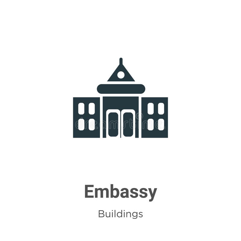 Embassy Icon Vector Sign And Symbol Isolated On White Background ...