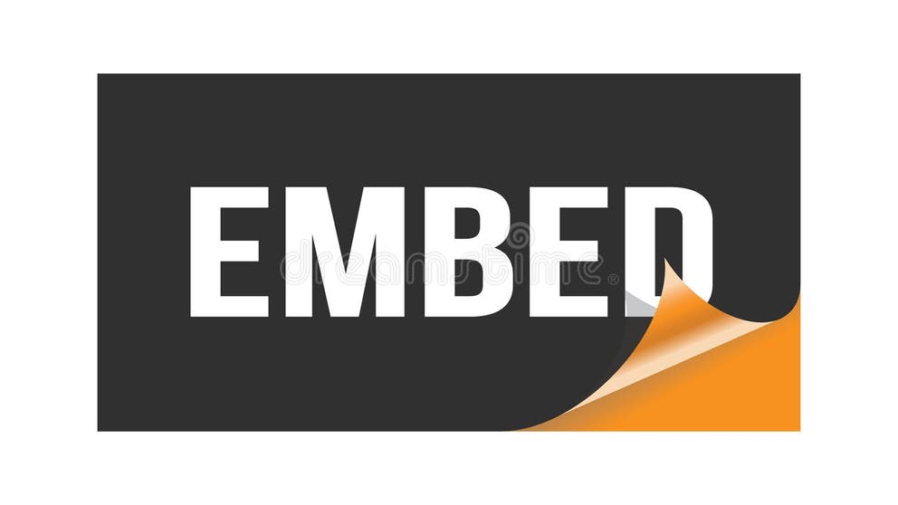 EMBED Text Written on Black Orange Sticker Stock Illustration ...