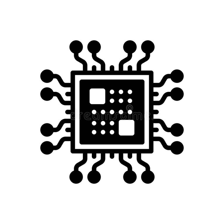 Black Solid Icon for Embedded Devices, Embedded and Memory Stock ...