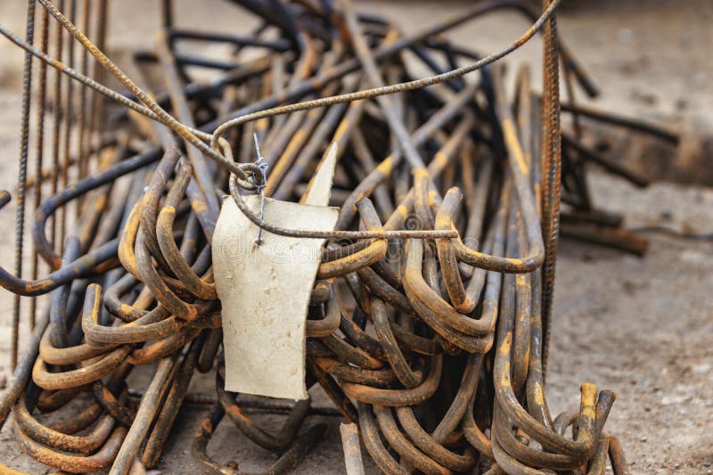 Embedded Parts for the Foundation at the Construction Site. Close-up ...