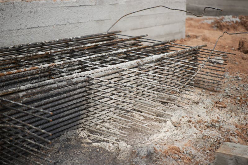 Embedded Parts for the Foundation at the Construction Site. Close-up ...