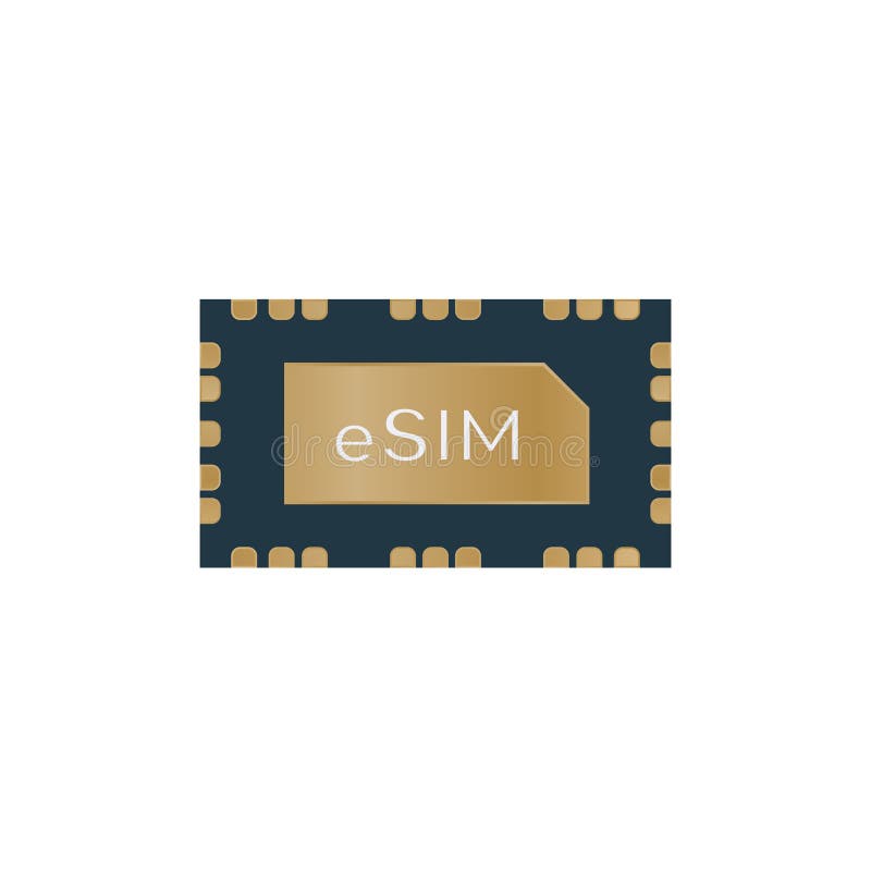 Embedded SIM card chip stock vector. Illustration of object - 282043617