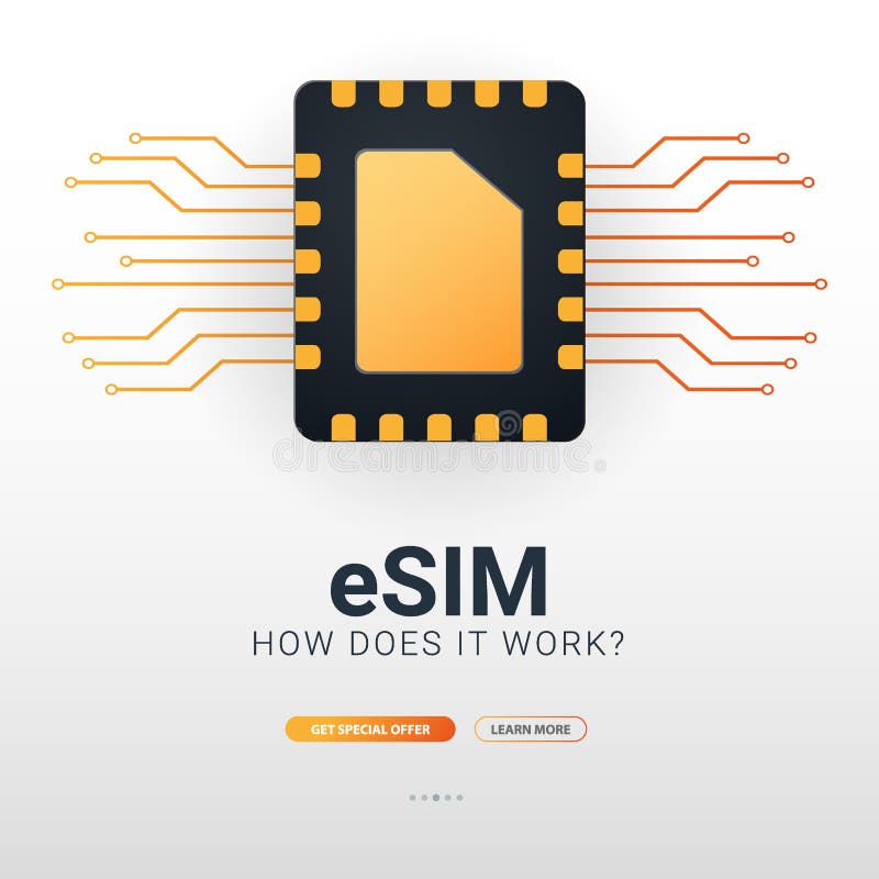 Embedded SIM. ESIM - Electronic Sim Phone New Mobile Communication ...