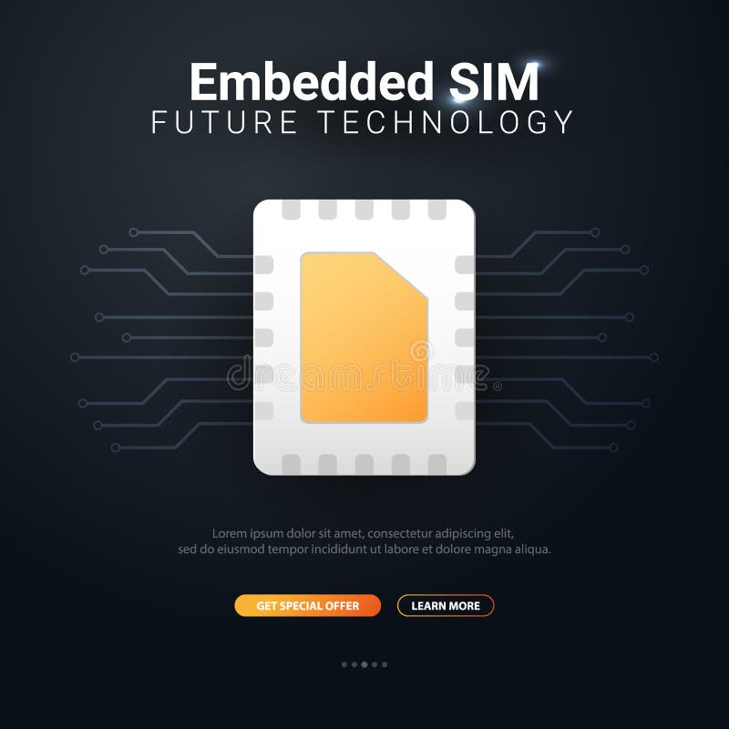 Embedded SIM. ESIM - Electronic Sim Phone New Mobile Communication ...