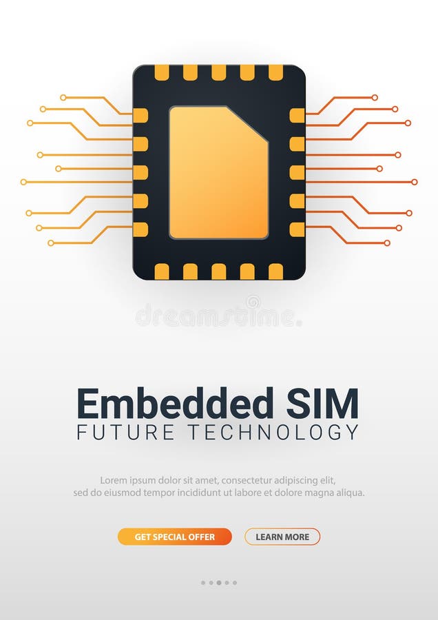 Embedded SIM. ESIM - Electronic Sim Phone New Mobile Communication ...
