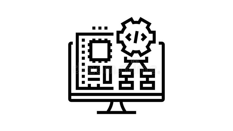 Software Erp Line Icon Animation Stock Footage - Video of software ...