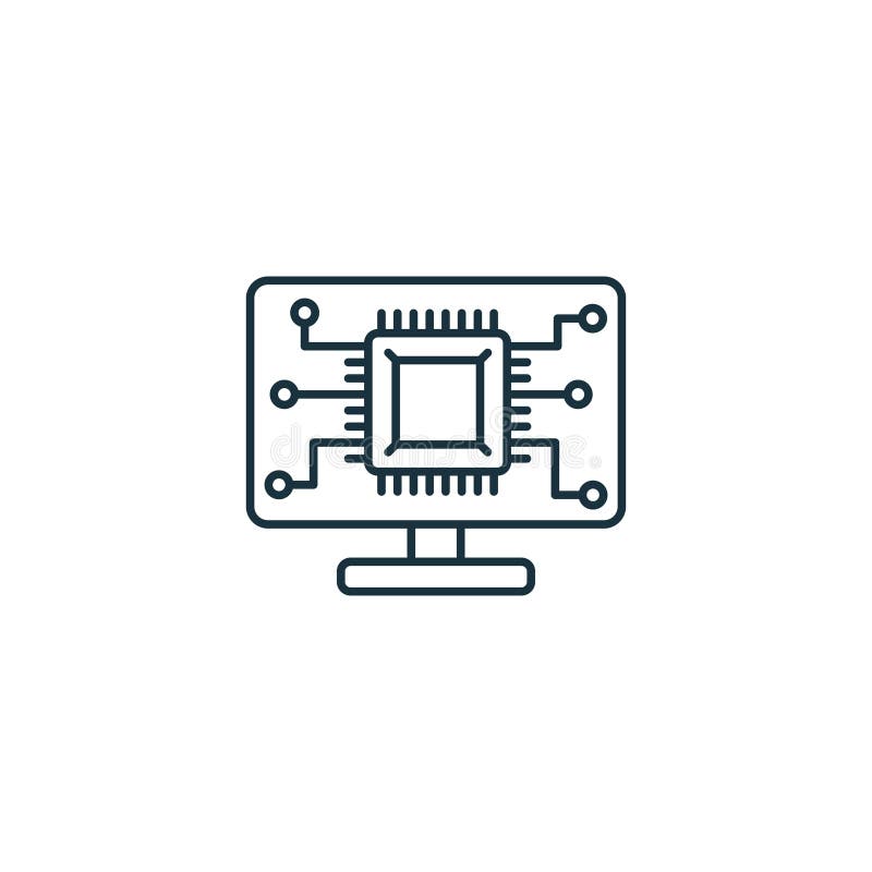 Embedded System Icon Monochrome Simple Sign From Digitalization