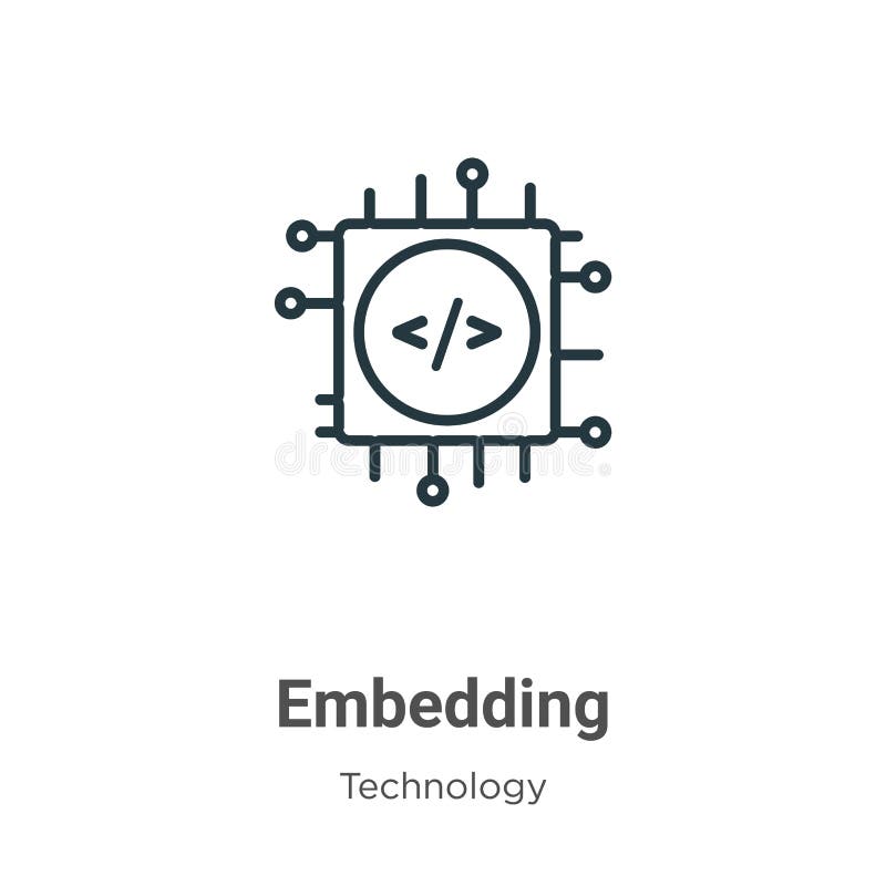 Outline Embedding Vector Icon. Isolated Black Simple Line Element ...