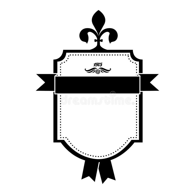 Embellished Emblem or Label Icon Image Stock Vector - Illustration of ...