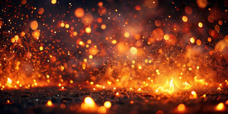 Ember Glow Bokeh, Fire, Sparkles, Inferno Concept Stock Illustration ...