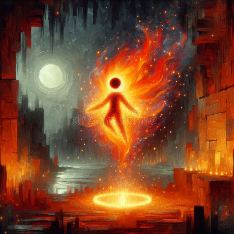 Ember Sprite Leaving Fiery Trails Stock Illustration - Illustration of ...