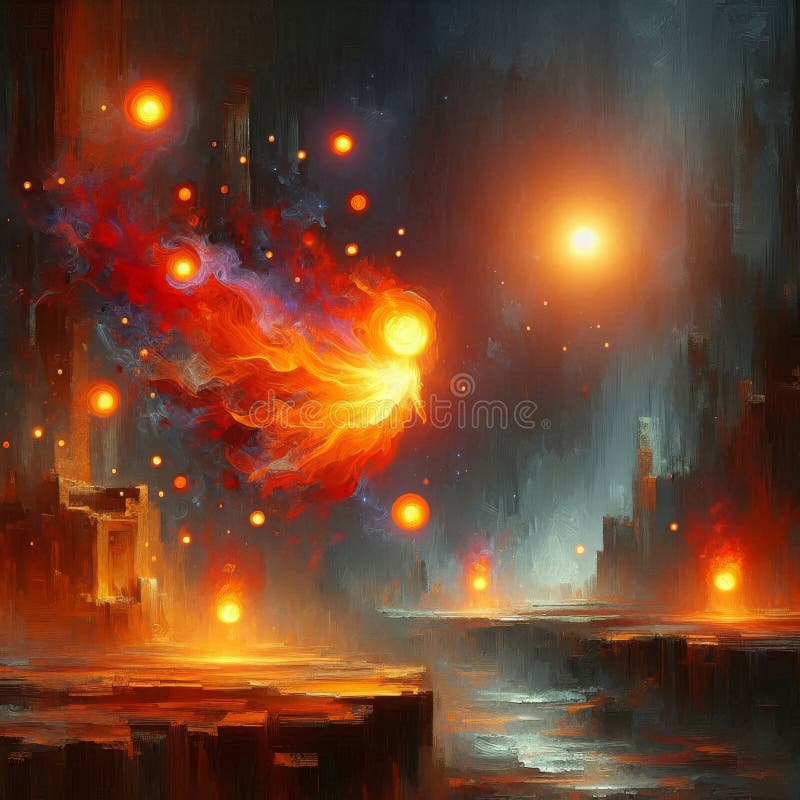 Ember Sprite in Warm Oranges and Blacks Stock Illustration ...