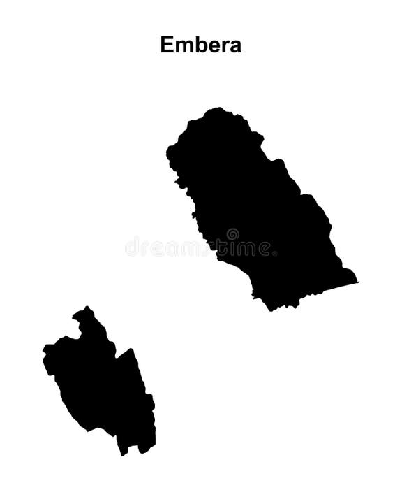 Embera outline map stock vector. Illustration of vector - 360615215