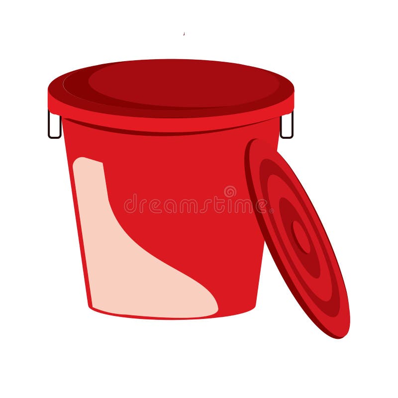 Big Bucket with Open Lid Vector Icon Illustration Stock Vector ...