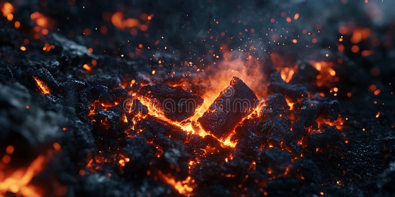 Embers and Fire Glowing Coal Background Images Stock Illustration ...