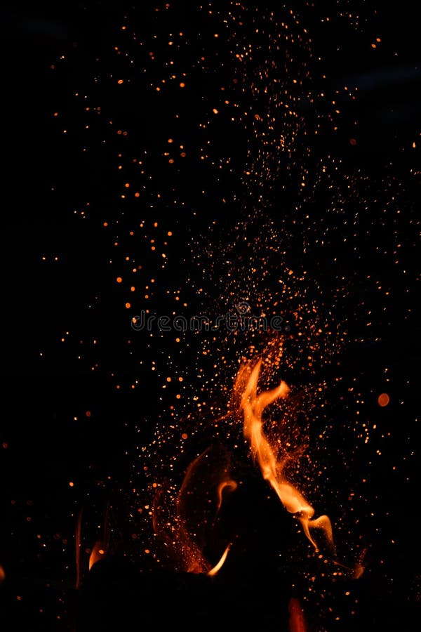 Embers Fly Above Flame stock image. Image of blaze, bright - 170248535