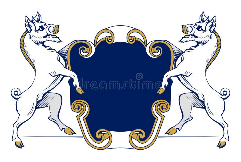 Emblème Héraldique De Verrat Illustration de Vecteur - Illustration du ...