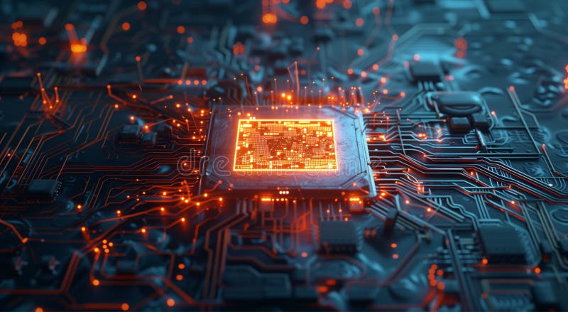 Circuit Constellation, Generative AI Stock Illustration - Illustration ...