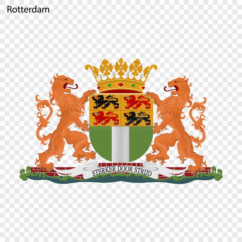 Vlag Van De Stad Van Rotterdam, Nederland Stock Illustratie ...