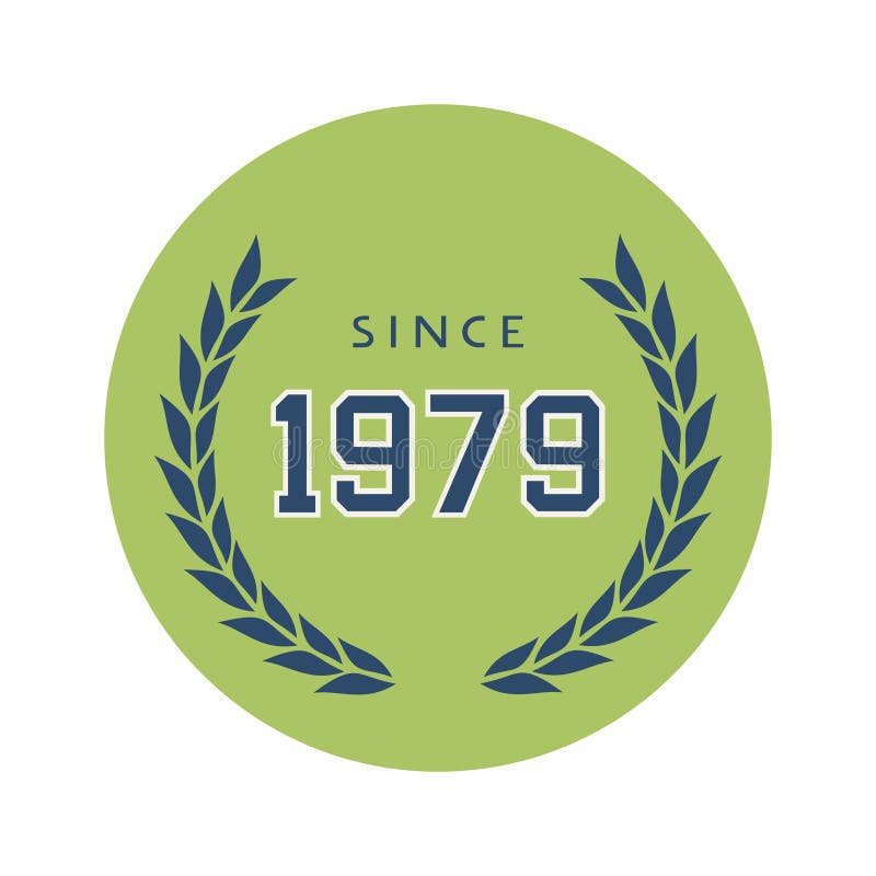 Since 1979 emblem stock vector. Illustration of celebrate - 284096529