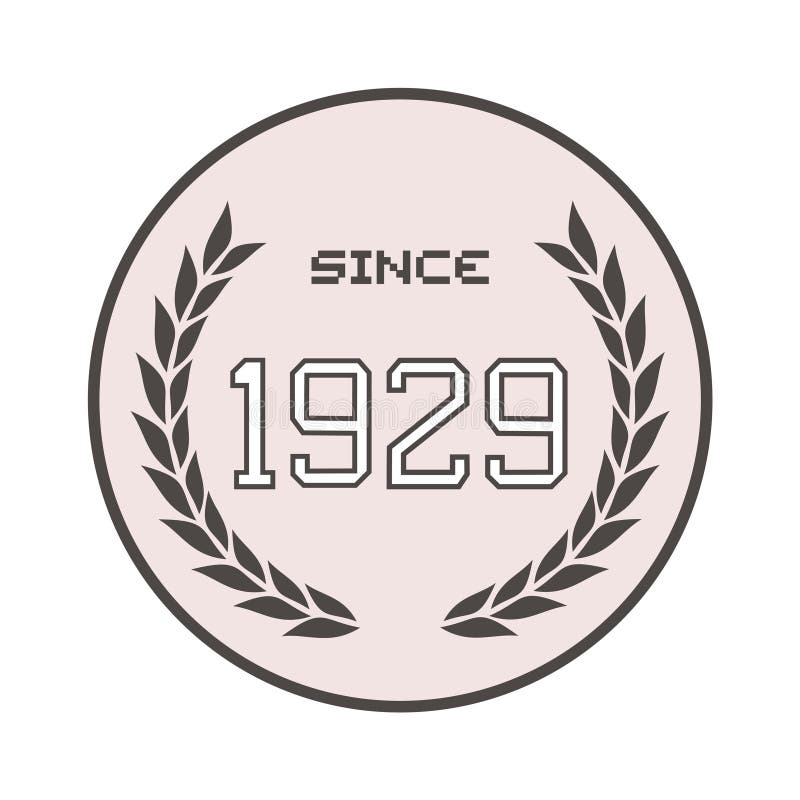 Since 1929 emblem stock vector. Illustration of celebrate - 292580085