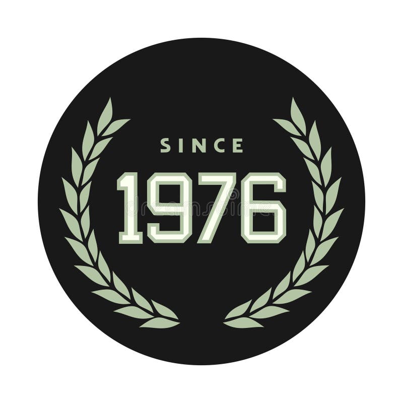 Since 1976 emblem stock vector. Illustration of celebrate - 292580174