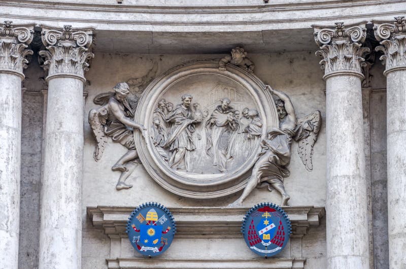 The Emblem of the Arms with Stone Sculptures As the Pattern on the ...