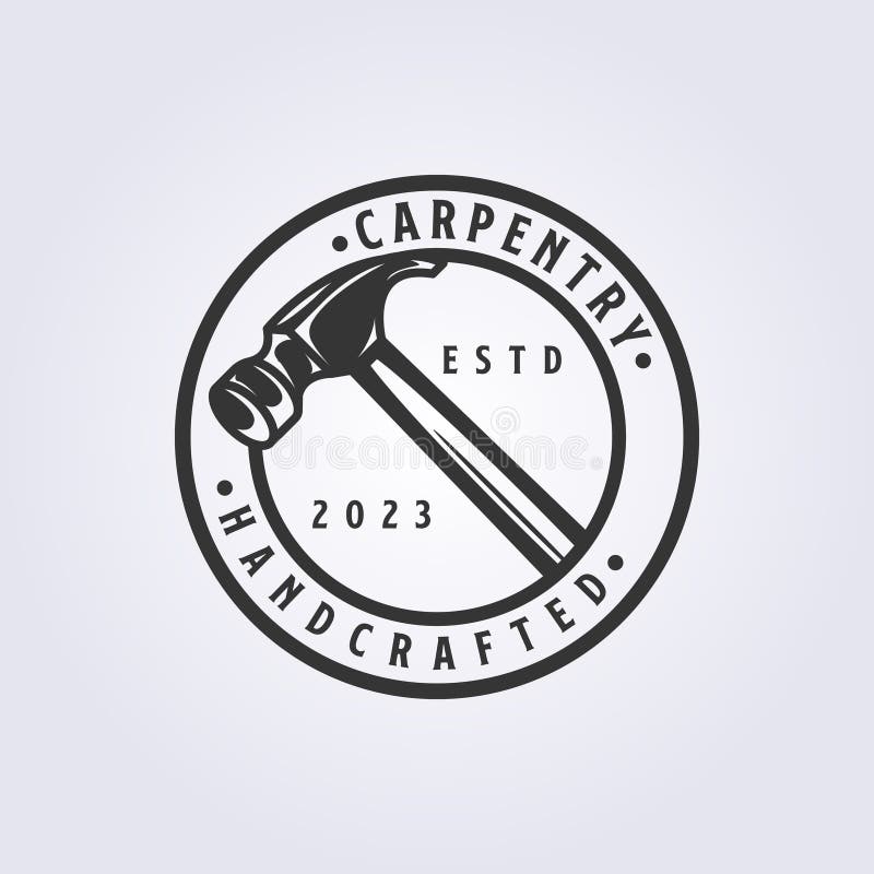 Emblem Badge Hammer Logo Vector Illustration Design, Carpenter Tools ...