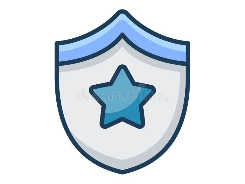 Emblem Badge Star Shield Single Isolated Icon with Filled Line Style ...
