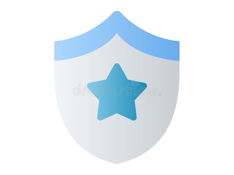 Emblem Badge Star Shield Single Isolated Icon with Smooth Style Stock ...