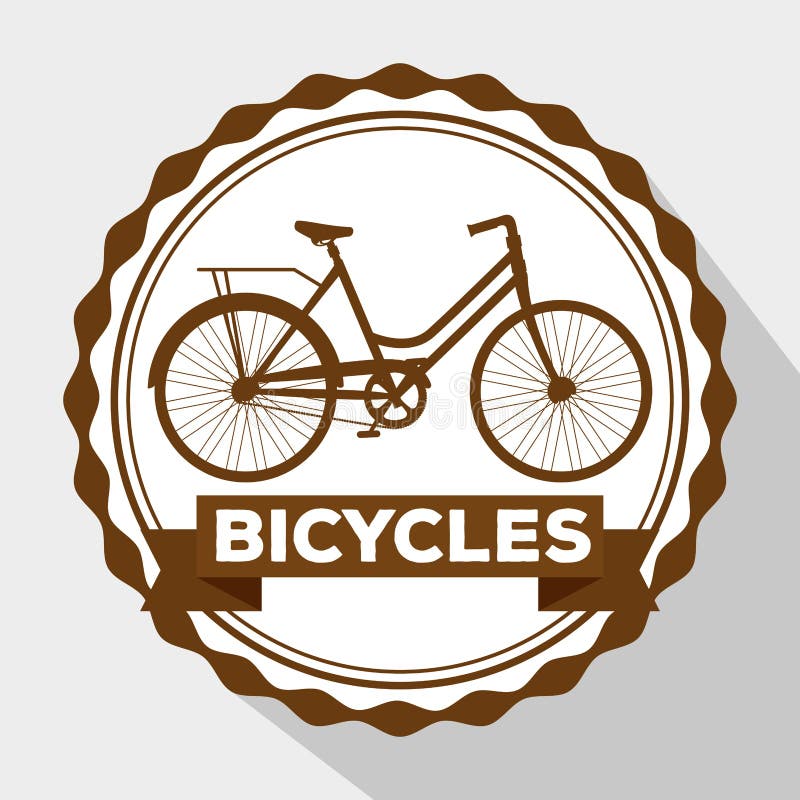 Emblem of Bicycle Design Transport with Wheel and Chain Stock Vector ...