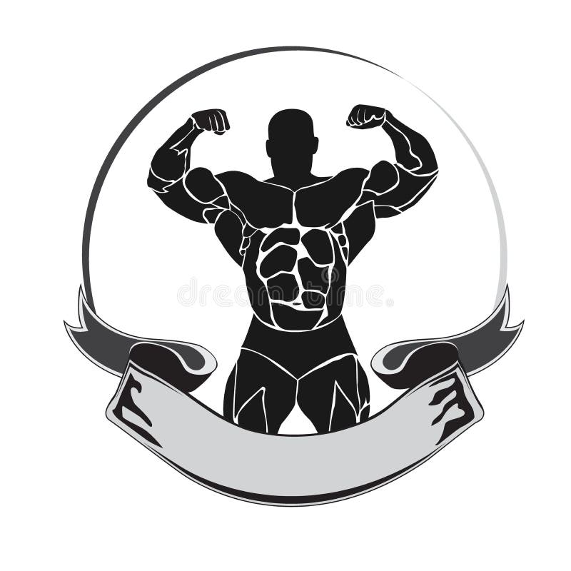Emblem, Bodybuilder, Icon, Vector Illustration Stock Vector ...
