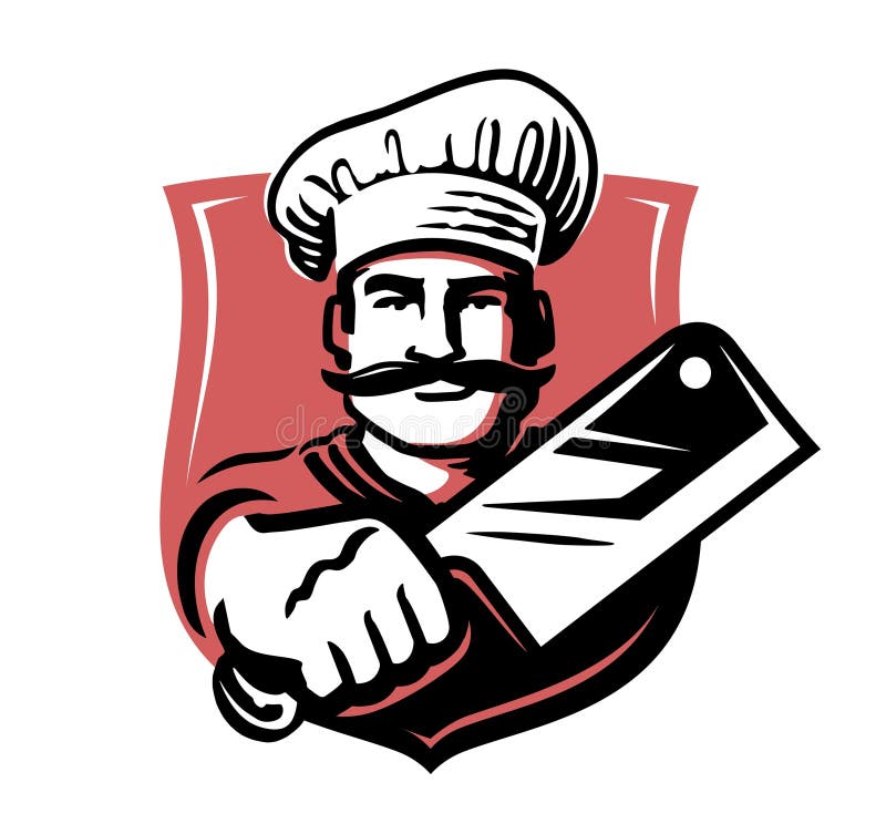 Emblem of Butcher Meat Shop. Chef with a Knife. Design Element for ...
