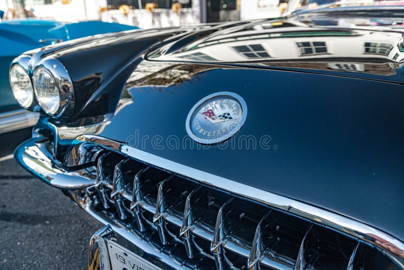 Emblem of a 1959 Chevrolet Corvette Convertible Classic Car Editorial ...