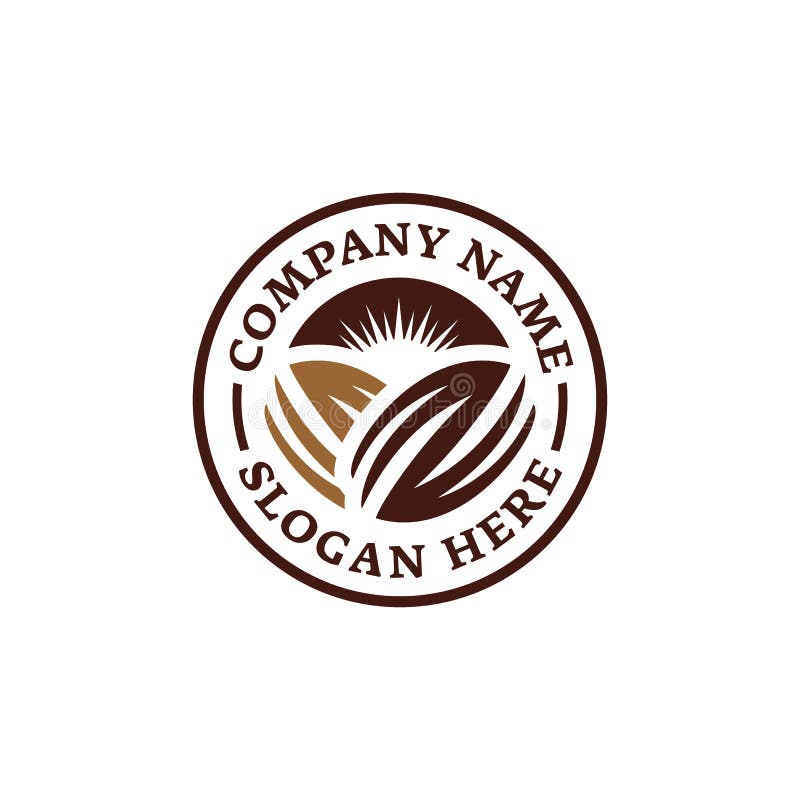 Coffee Grain Logo - Vector Illustration, Emblem on White Background ... Coffee Grain Logo - Vector Illustration, Emblem on White Background ...