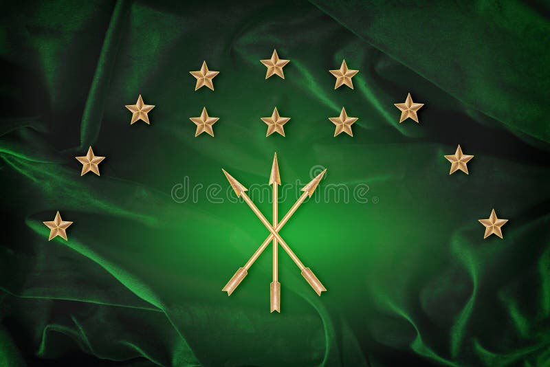 The Emblem of the Circassian Flag. Circassian Adyghe Flag. Stock Image ...