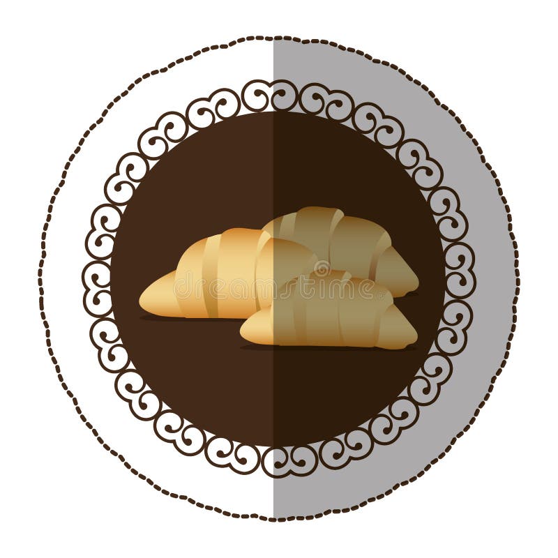 Emblem Color Croissant Bread Icon Stock Illustration - Illustration of ...