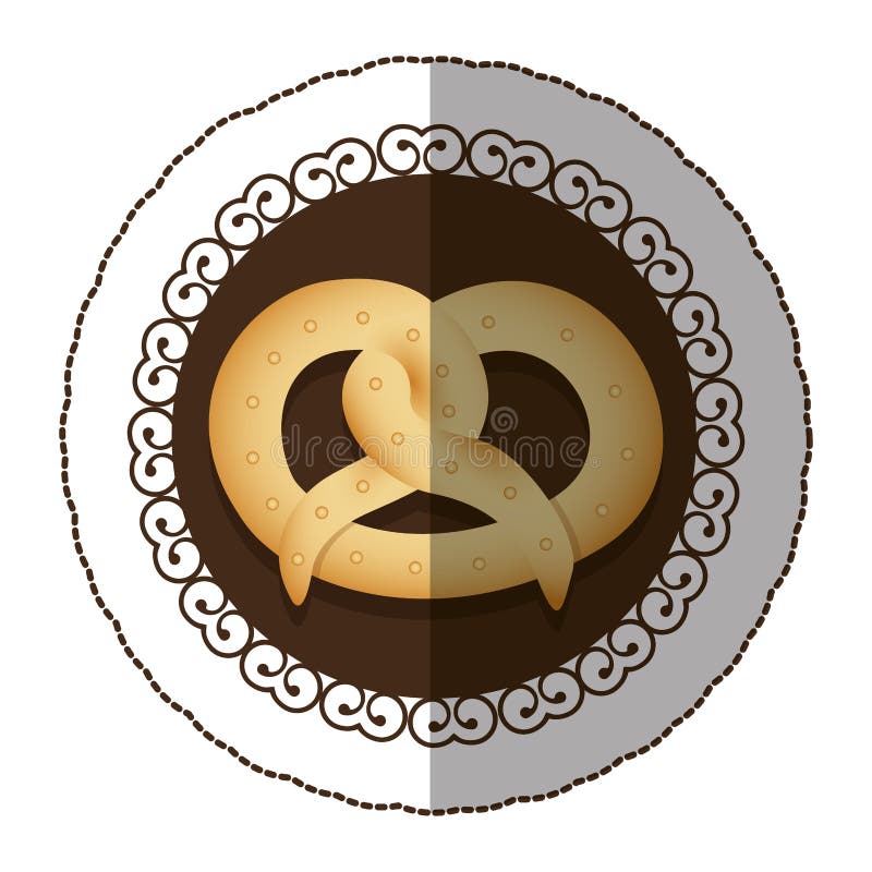 Emblem Color Pretzel Bread Icon Stock Illustration - Illustration of ...