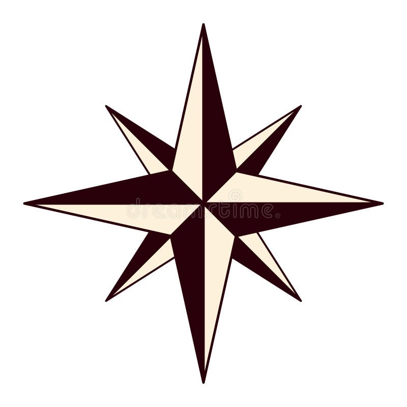The Emblem of the Compass Rose. Stock Vector - Illustration of compass ...