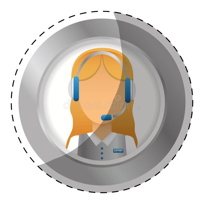 Emblem Customer Support Icon Image Stock Illustration - Illustration of ...