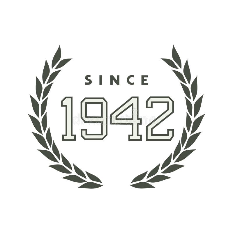 Since 1942 emblem design stock vector. Illustration of 1942 - 314199388