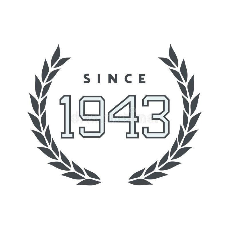 Since 1943 emblem design stock vector. Illustration of icon - 314199390