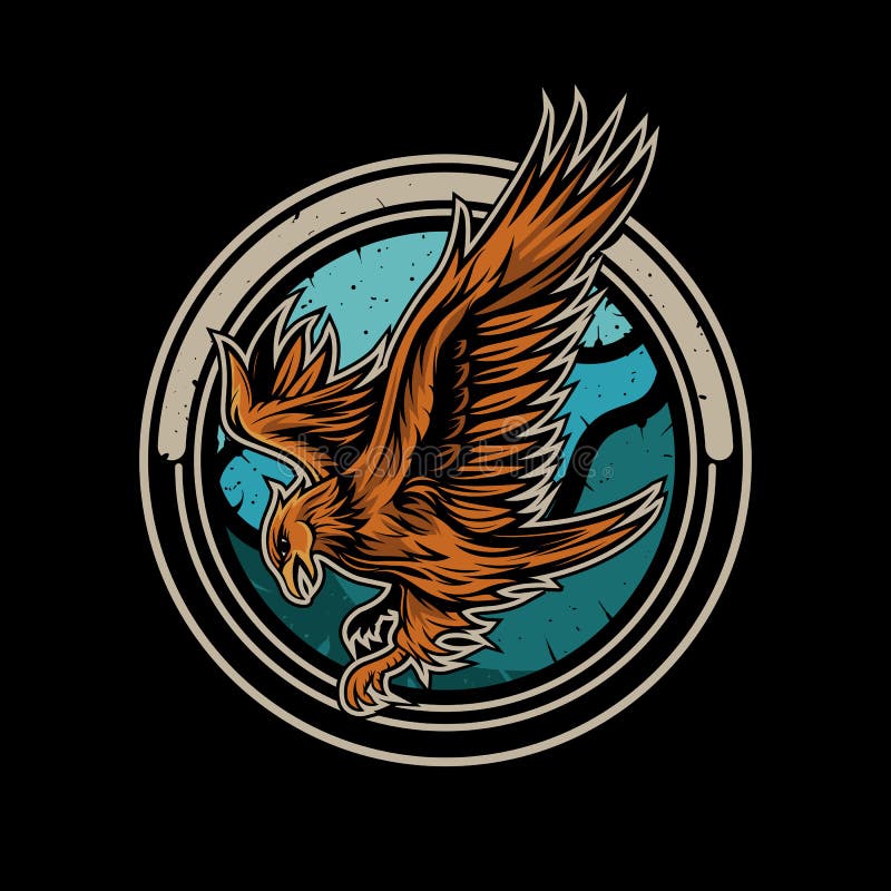 Eagle Fly Emblem Illustration Stock Illustration - Illustration of ...