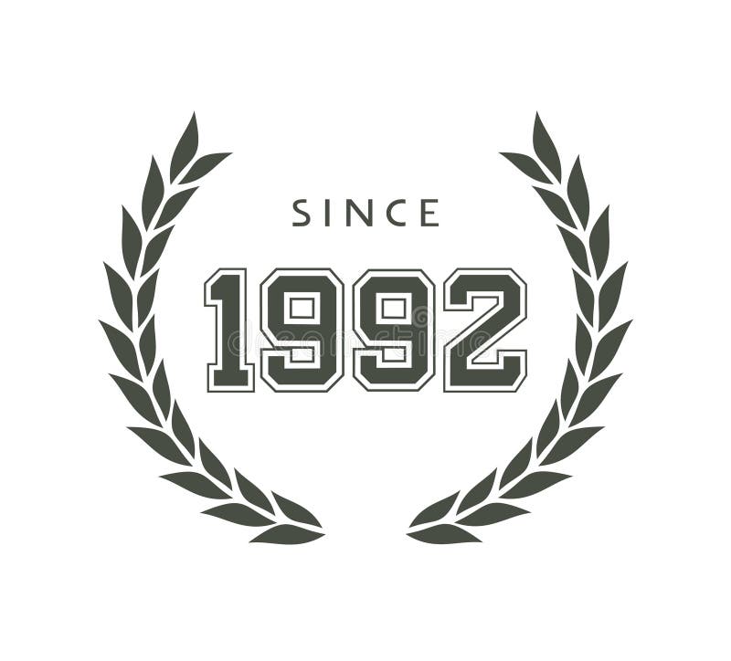Since 1992 Emblem Elegant Sign Stock Vector - Illustration of laurel ...