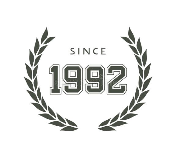 Since 1992 Emblem Elegant Sign Stock Vector - Illustration of laurel ...