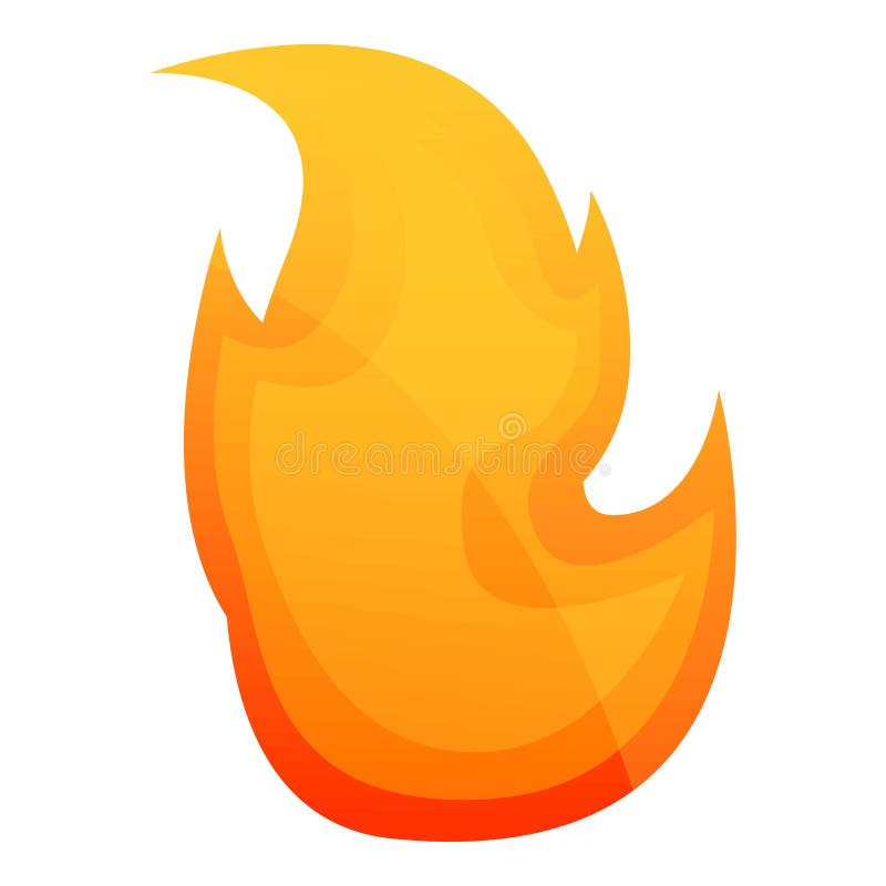 Emblem Fire Flame Icon, Cartoon Style Stock Vector - Illustration of ...