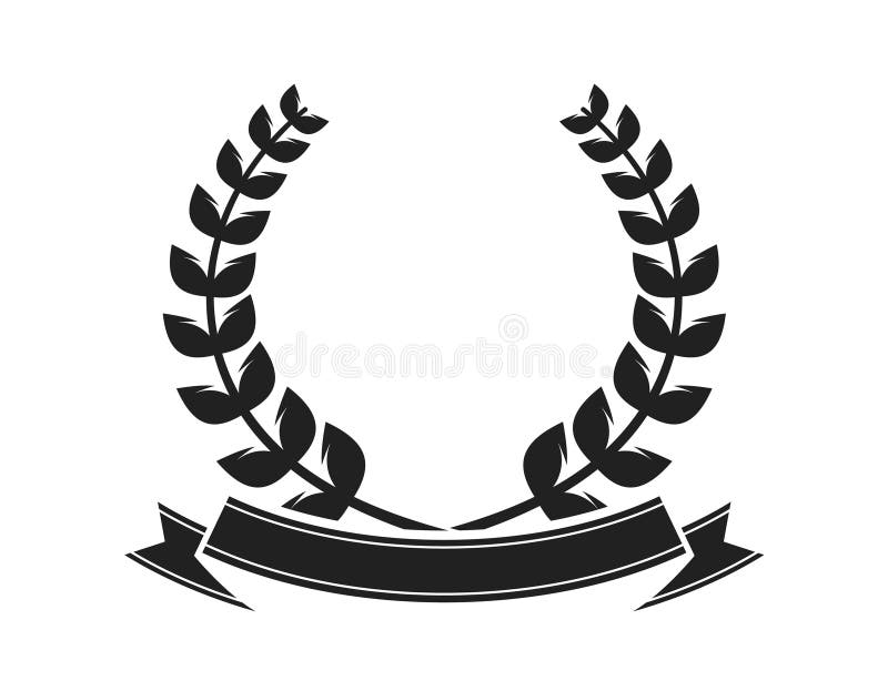 Emblem Floral Greek Branch Element Stock Illustration - Illustration of ...