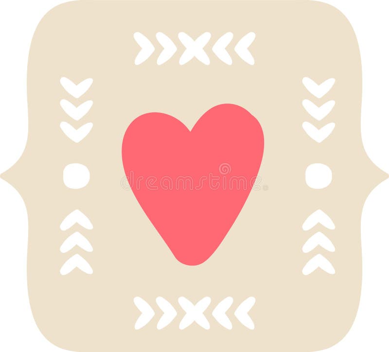 Emblem with Folk Style Heart Stock Vector - Illustration of vintage ...