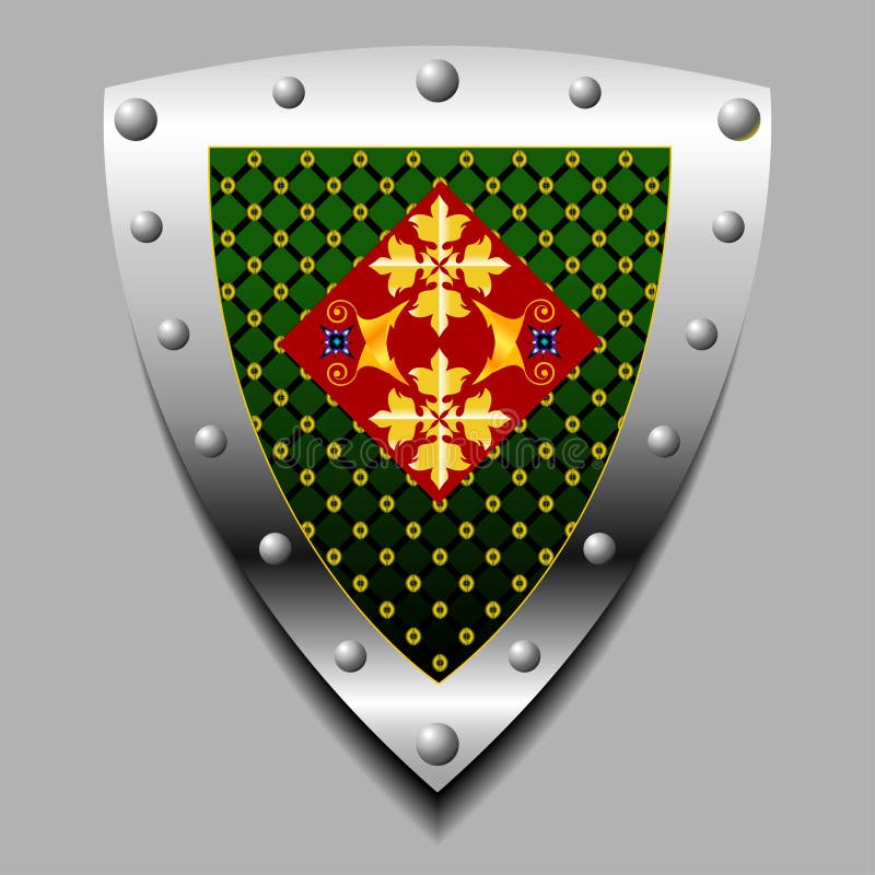 Emblem in the Form of a Shield Stock Vector - Illustration of colorful ...